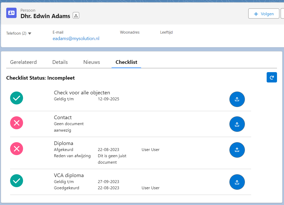 Uitbreiding en vormgeving checklisten