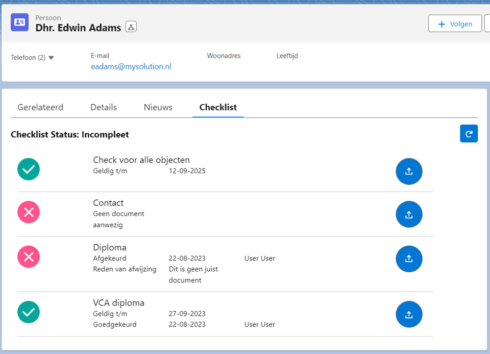 Uitbreiding en vormgeving checklisten